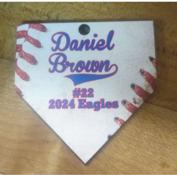 Home Plate Keychain Keepsake - Batter Box Sports