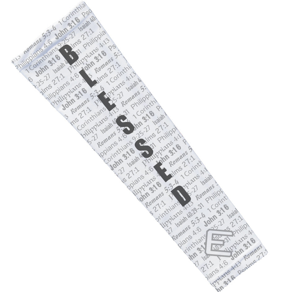 White BLESSED Arm Sleeve - Batter Box Sports